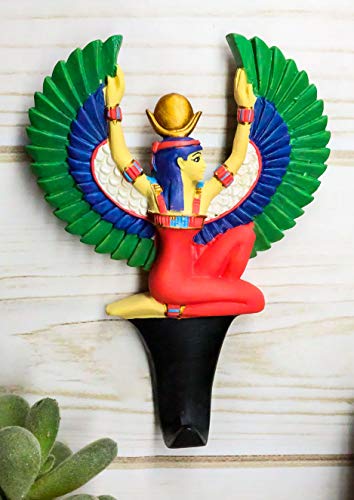 Ebros Egyptian Winged Goddess Isis with Open Arms Wall Hanger Hook Decor Accent Hangers for Coats Hats Leashes Backpacks Keys Decorative Organizer On Mudroom Main Entrance
