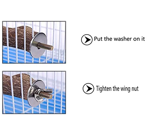 QeeHeng Bird Stand Perch,Natural Wood Parrot Perch Bird Cage,Bird Cage Perches for Parrots,Small Parakeets Cockatiels, Macaws, Parrots, Love Birds, Finches