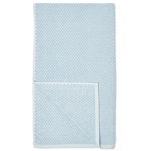 Amazon Basics Odor Resistant Textured Bath Towel Set - 6-Pieces,Cotton Light Blue