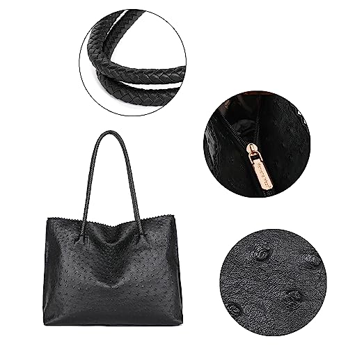 Montana West Tote Bags Large Leather Purses and Handbags for Women Top Handle Shoulder Satchel Hobo Bags MWC2-028EBK