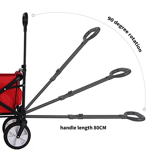 BHVXW Portable Utility Wagon Home Garden Wagon Cart with Storage Basket Folding Cart Camping Cart Outdoor Wagon 4 Wheels Beach Trolley (Color : White-Dinosaur Doodle4)