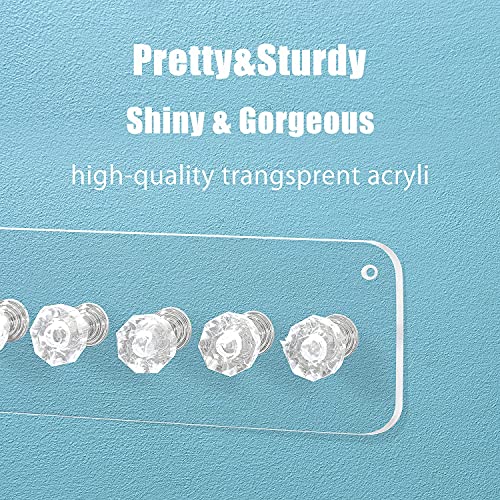 bolimoss Necklace holder, Acrylic Necklace Hanger, Transparent Necklace Organizer,Wall Mounted Jewelry Organizer, Jewelry Hook (2-pack Clear) (Silver)