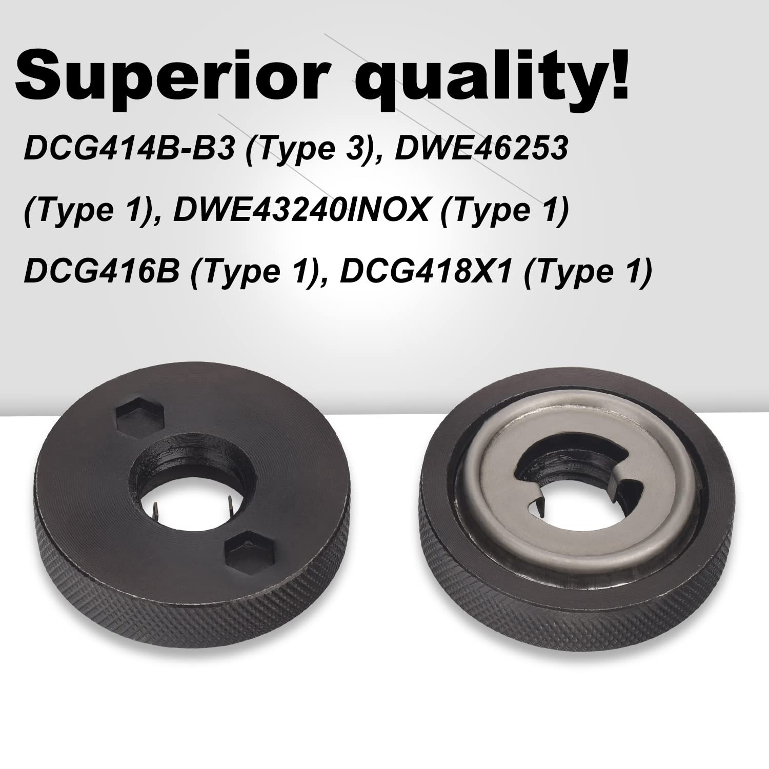 N484249 Angle Grinder Flanged Hex Nut Compatible with De-Walt Grinder DCG413B DCG413B-B3 DCG413P2-B3 DCG413R2 DCG414B DCG414T1 DCG414T2 DCG414T2-B3 DWE43214N DWE43231VS DWE4324-B3