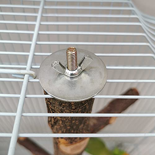 QeeHeng Bird Stand Perch,Natural Wood Parrot Perch Bird Cage,Bird Cage Perches for Parrots,Small Parakeets Cockatiels, Macaws, Parrots, Love Birds, Finches