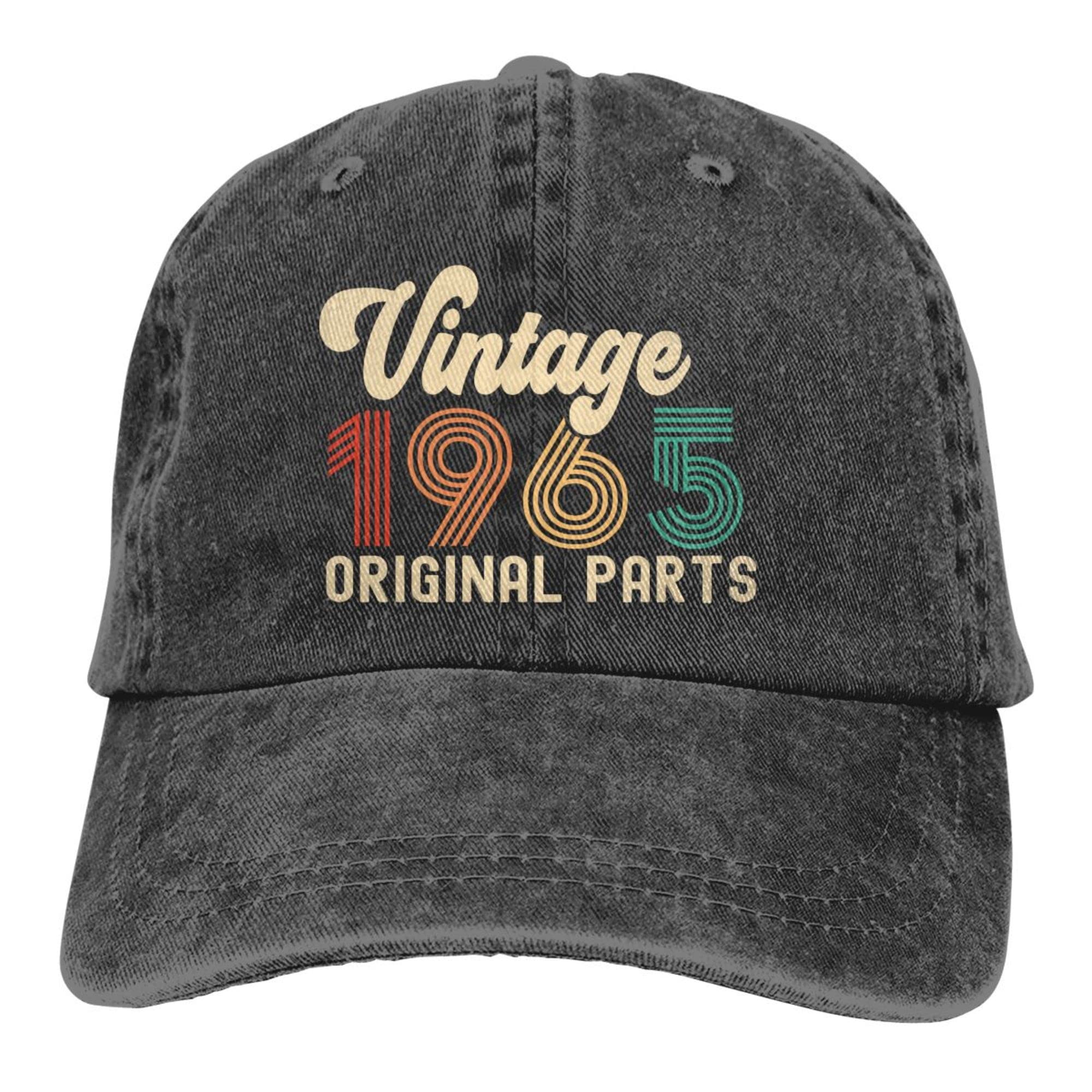 60th Birthday Decorations for Women Men, Vintage 1965 Hat Original Parts, Funny Adjustable Cotton Printed 60 Years Old Party Supplies Baseball Cap, Retirement Gifts for Women Dad Mom Grandma Grandpa