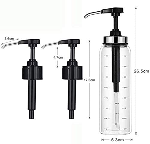 Sauce Squeeze Bottle, No Drip,Lead-Free Glass Bottles,17 Ounce Big Olive Oil Dispenser Bottle Set, Ketchup Salad Dressing Honey Oil Presser,Sticky Sauce Squeeze Bottle for Kitchen and BBQ(2 Pack)