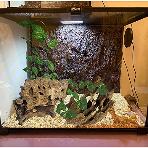 PINVNBY Reptile Plants, Reptile Vines and Flexible Reptile Leaves Large Driftwood Tank Habitat Decor for Bearded Dragons Snakes Geckos Frogs Chameleon(3 PCS)