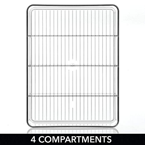 mDesign Kitchen Plastic Storage Organizer Combo Set of 2 Bins - For Kitchen, Pantry, Cabinet, Fridge/Freezer for Organizing Snacks, Produce, Vegetables, Pasta Food, 2 Piece Set - Clear