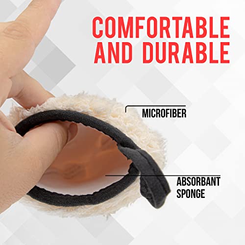 Maxshine Microfiber Wash Mitt Finger Wheel Car Wash Mitt and Dusting Mitt for Car Detailing, 2pcs/Pack Car Wash Glove for Small Areas, Car Detailing Accessories and Supplies
