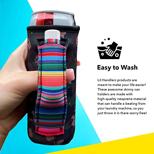 Lit Handlers Slim Can Holder - 12 oz Tall Can Sleeve for Slim Drinks - Neoprene Material Insulated Beverage Cooler & Cover - Machine Washable, Tear Resistant, Reusable Drink Insulator Sleeve for Beach