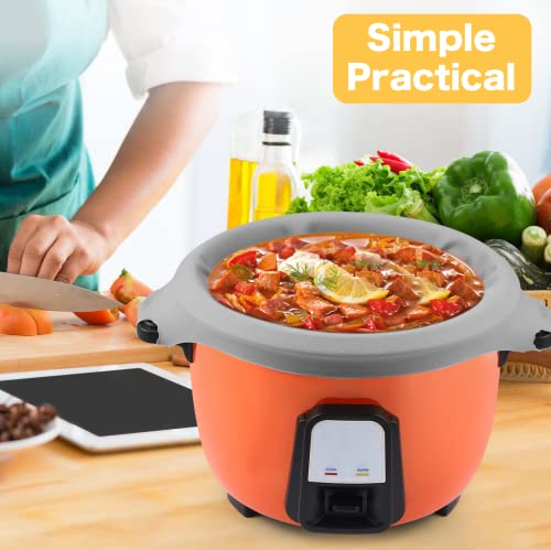 XOUDOOH Silicone Slow Cooker Liners for Crockpot & Hamilton Beach 8QT, Reusable/BPA Free/Leakproof/Slow Cooker Accessories Cooking Liner for 7/8 Quart Slow Cooker(Red/Grey)