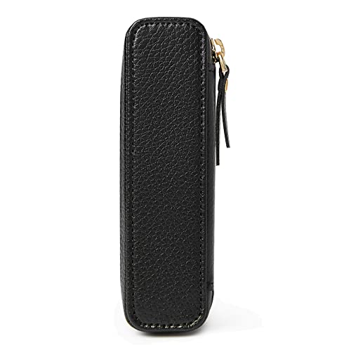 ZVE Detachable Leather Zipper Small Purse Pouch Bag Carrying Coins Keys for Women Men - Black