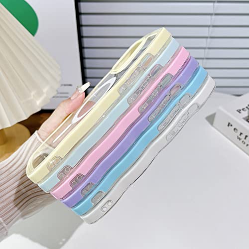 Yeddabox Compatible for iPhone 13 Pro Max Case with Magsafe, Wave Magnetic Phone Case Cute Water Ripple Candy Colors Frame Shockproof for iPhone 13 Pro Max Phone Case for Women 6.7 Inch - Pink