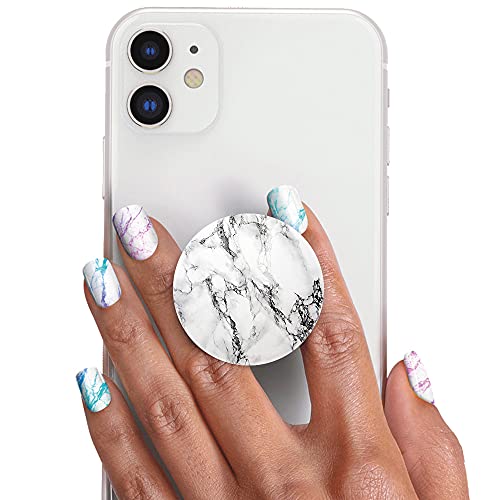 4 Pack Cell Phone Stand,Multi-Function Cellphone Foldable Finger Grip Holder for Smartphone and Tablets - Black and White Marble