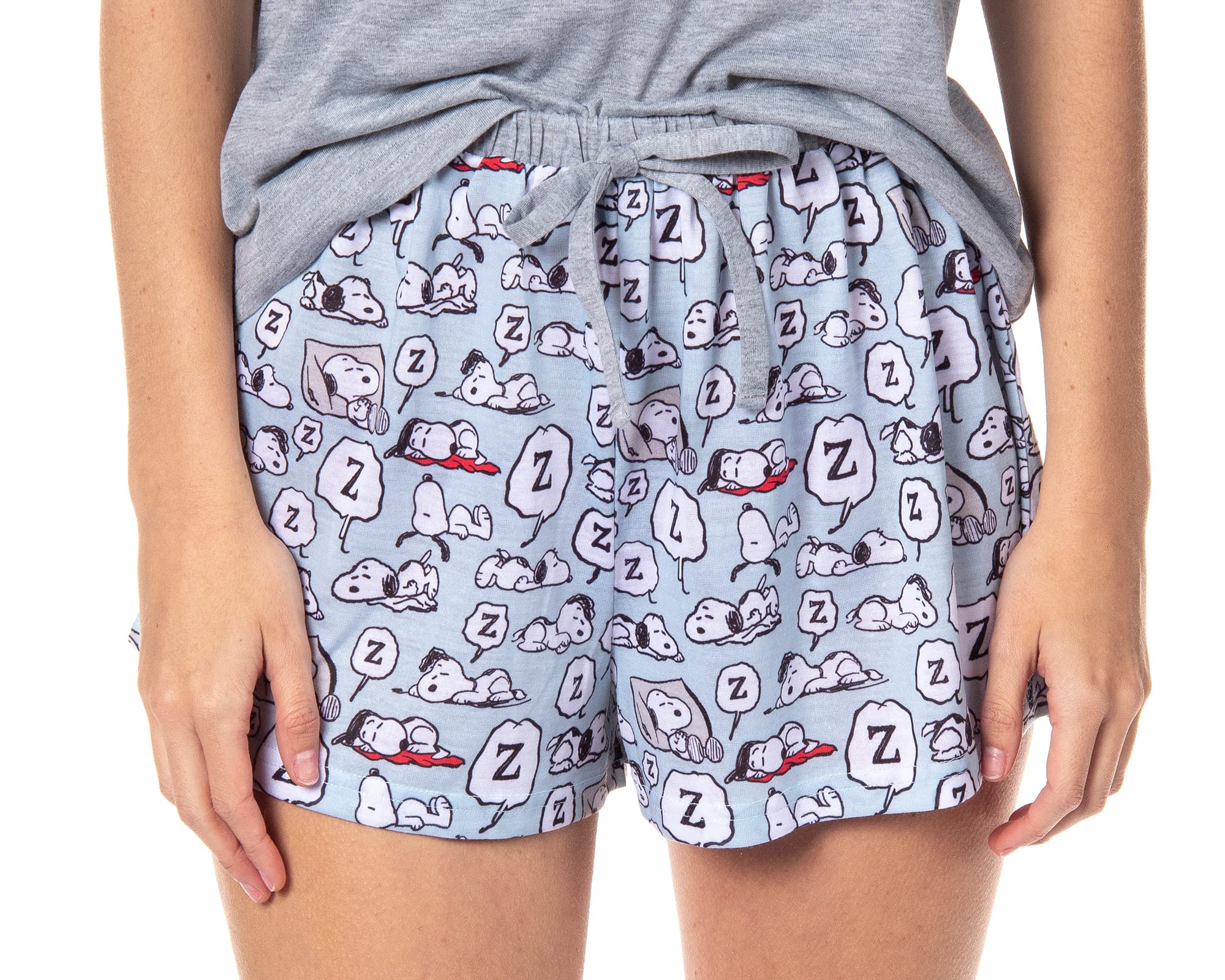 INTIMO Peanuts Womens' Snoopy I Like Naps Character Sleep Pajama Set Shorts (XXX-Large) Multicolored