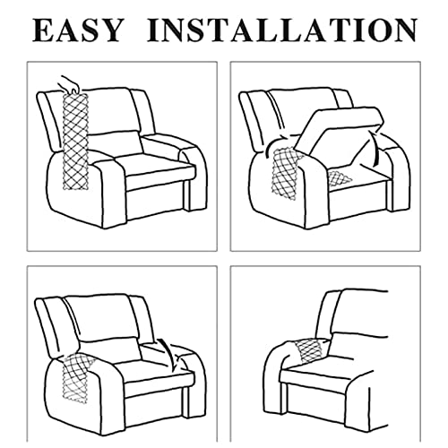 EXTLEZSA Sofa Armrest Cover,1/2/3 Seater Sofa Headrest Slipcovers Nonslip Armchair Cover Quilted Water Proof Furniture Protector for Recliner Leather Sofa Couch (Light Gray,1 Seat Recliner 3 pc)