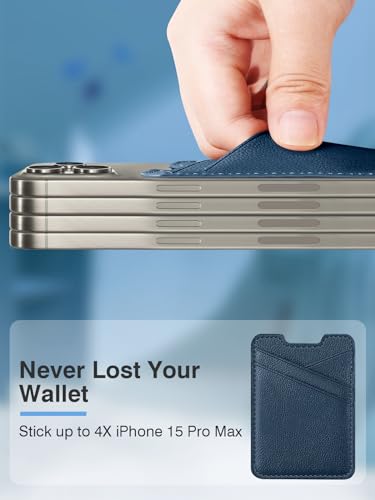 Miroddi 2Pack Phone Wallet Stick on, Adhesive Phone Pocket Leather Cell Phone Card Holder for Phone Case Credit Business ID Cards Pocket Wallets for iPhone Android and Most Smart Phones