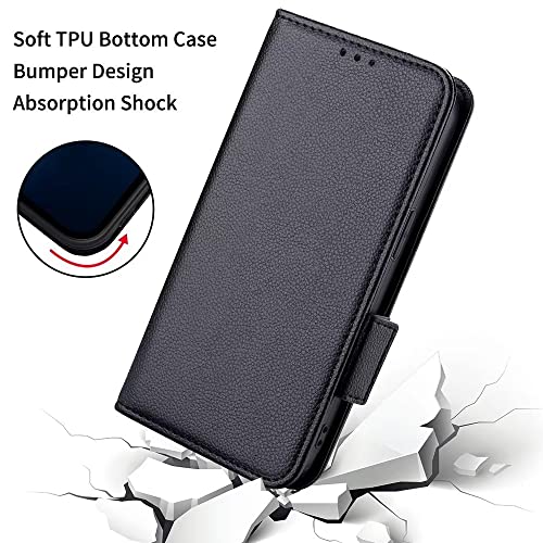 YBROY Case for Samsung Galaxy Z Flip 4 5G, Magnetic Flip Leather Premium Wallet Phone Case, with Card Slot and Folding Stand, Case Cover for Samsung Galaxy Z Flip 4 5G.(Black)