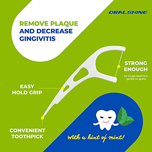 2-in-1 Dental Floss Picks for Teeth | Mint Dental Floss Sticks | Glide Dental Floss Technology | Tooth Floss for Adults | Picks Dental Flossers | Tooth Floss Dental | 3x90 Count (270 Gum Floss Picks)