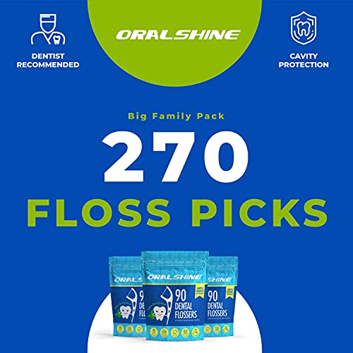 2-in-1 Dental Floss Picks for Teeth | Mint Dental Floss Sticks | Glide Dental Floss Technology | Tooth Floss for Adults | Picks Dental Flossers | Tooth Floss Dental | 3x90 Count (270 Gum Floss Picks)