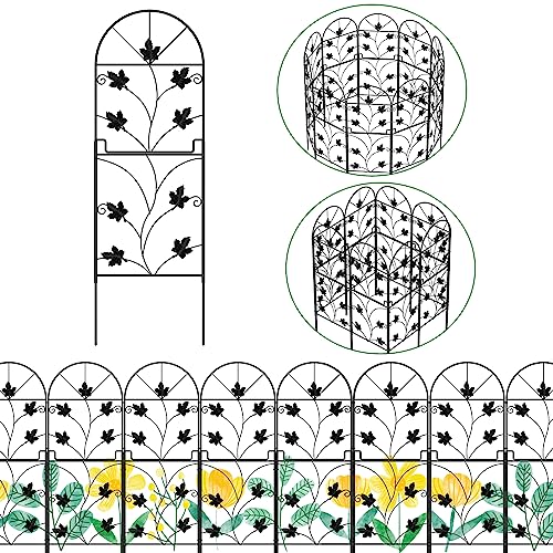 Sunexinlo 3Ft Tall Garden Fence, 15-Pack High Garden Fencing Decorative No dig Animal Barrier Metal Border Fence Panel for Yard, 15 Feet