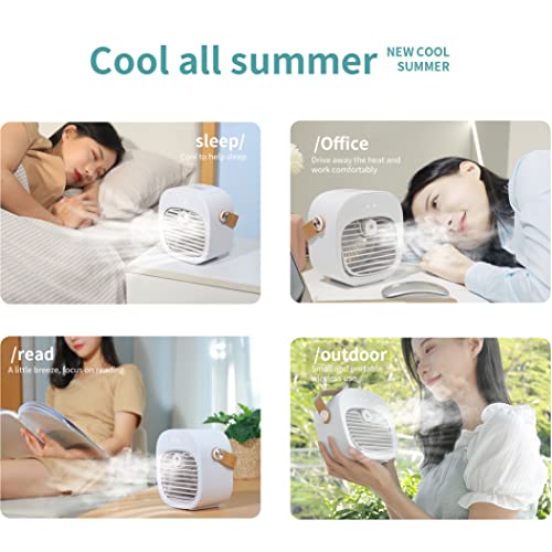 Portable Air Conditioner Fan,MiNi USB Evaporative Air Conditioner Fan,10000mAh cordless Rechargeable Personal Desktop Fan,3-Speed Silent for Office,Living Room,Bedroom,Car and Outdoor Activities(Blue)