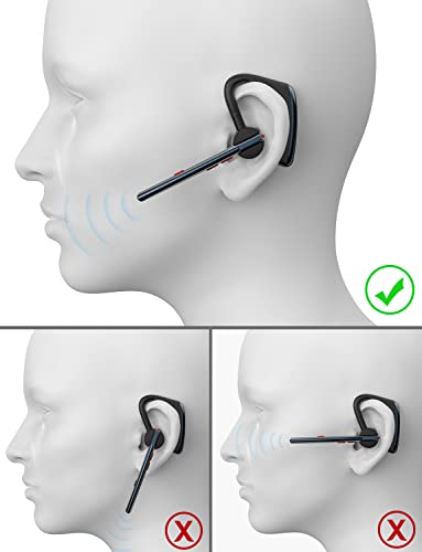 Link Dream Bluetooth Earpiece for Cell Phone Hands Free Noise Cancelling Bluetooth Earpiece Headset Wireless 24 Hrs Talking 1440 Hrs Standby time for iPhone Android Trucker Driver