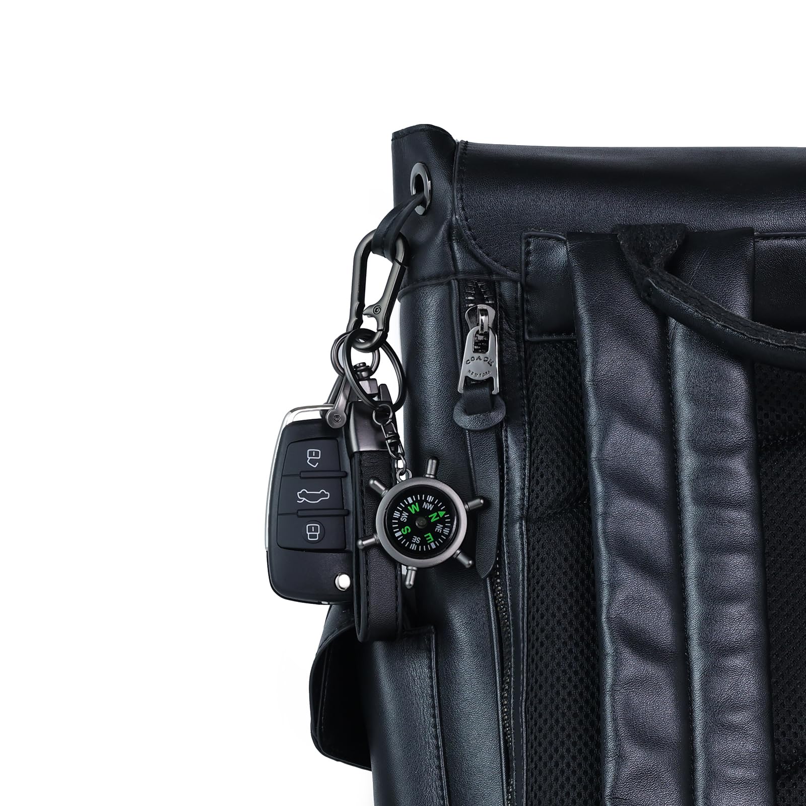 Key Chains for Car Keys, 360 Degree Rotatable Keychain for Men, Black Key Ring