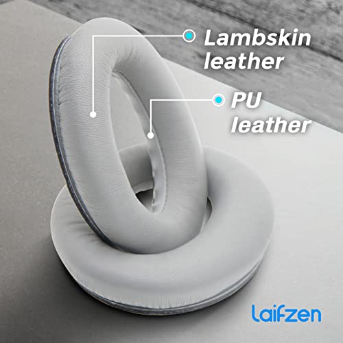 Lambskin QC45 QC35ii QC35 QC25 QC15 Earpads Cushions Replacement Ear Pads for Bose QC 45 35 II QC2 AE2 AE2i AE2w SoundLink SoundTrue 35ii 25 15 2 AE QuietComfort Sheepskin Leather Gray Grey (Silver)