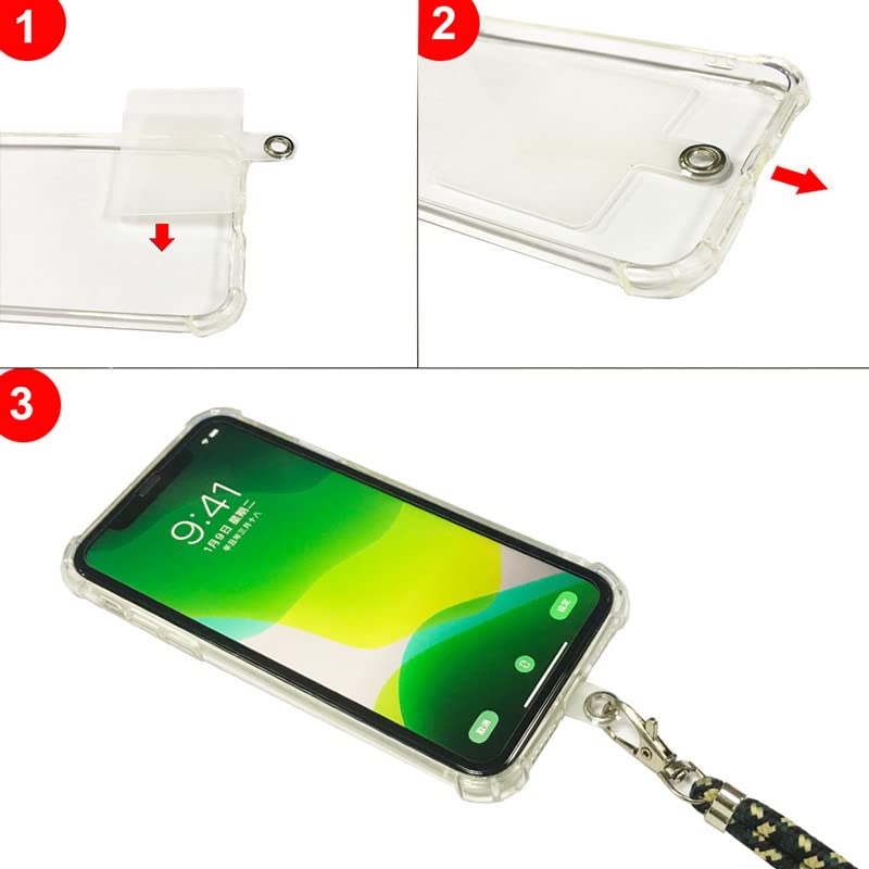 Phone Lanyard Set, Includes Adjustable Neck Strap & Phone Tether Tab, Crossbody Phone Lanyard for Phones Full Coverage Case (Green & Yellow)
