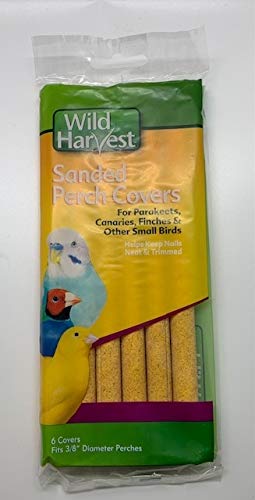 Generic Sanded Bird Perch Cover Bundle Includes: (3) Packs of 6 Perch Covers (Total of 18 Covers), (1) Mineral Block Supplement, and (1) Laminated Bird Tips Card.