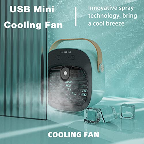 Portable Air Conditioner Fan,MiNi USB Evaporative Air Conditioner Fan,10000mAh cordless Rechargeable Personal Desktop Fan,3-Speed Silent for Office,Living Room,Bedroom,Car and Outdoor Activities(Blue)