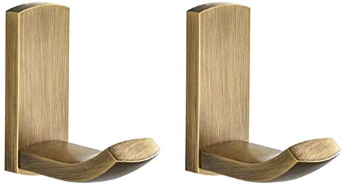 Flybath Coat Hooks Antique Brass Shower Towel Robe Hook for Hanging Bathroom Kitchen Hooks Wall Mounted, Brushed Bronze - 2 Pack