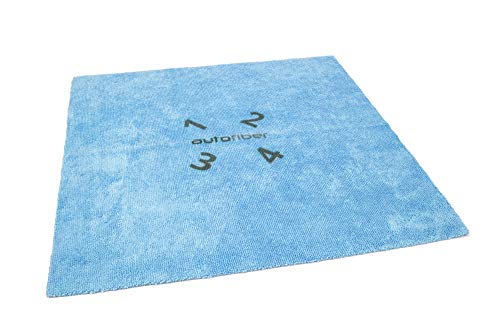 Autofiber [Quadrant Wipe] Premium Coating Leveling Towel (16"x16") 10 Pack (Blue)