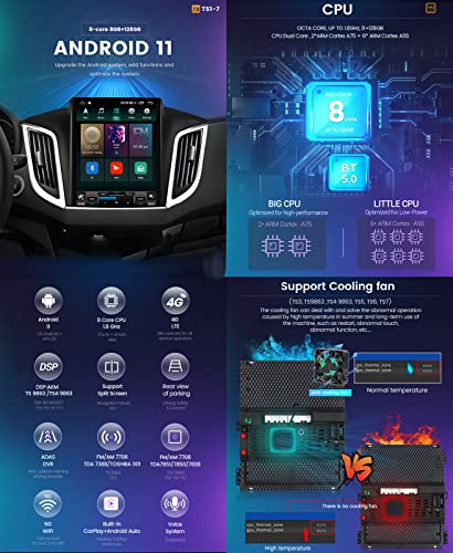 Android 11 GPS Navigation Stereo Radio 9 Inch Touch Screen Multimedia Player, for Chevy Cruze 2008-2013 Support Bluetooth/Steering Wheel Control/FHD/Reversing Camera,TS4 9836 4+64GB