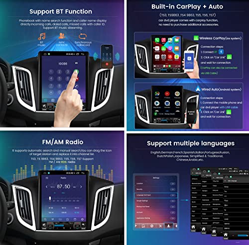 Android 11 GPS Navigation Stereo Radio 9 Inch Touch Screen Multimedia Player, for Chevy Cruze 2008-2013 Support Bluetooth/Steering Wheel Control/FHD/Reversing Camera,TS4 9836 4+64GB
