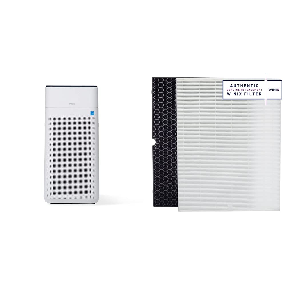 Winix XLC Dual 4-Stage True HEPA Air Purifier with WiFi & PlasmaWave Technology, 620 sq ft | Genuine Winix 116130 Replacement Filter H for 5500-2 Air Purifier