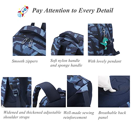 Camo Kids Backpacks for Boys, Water-resistant Camouflage Preschool Kindergarten Boys Backpacks Bookbags, Grey
