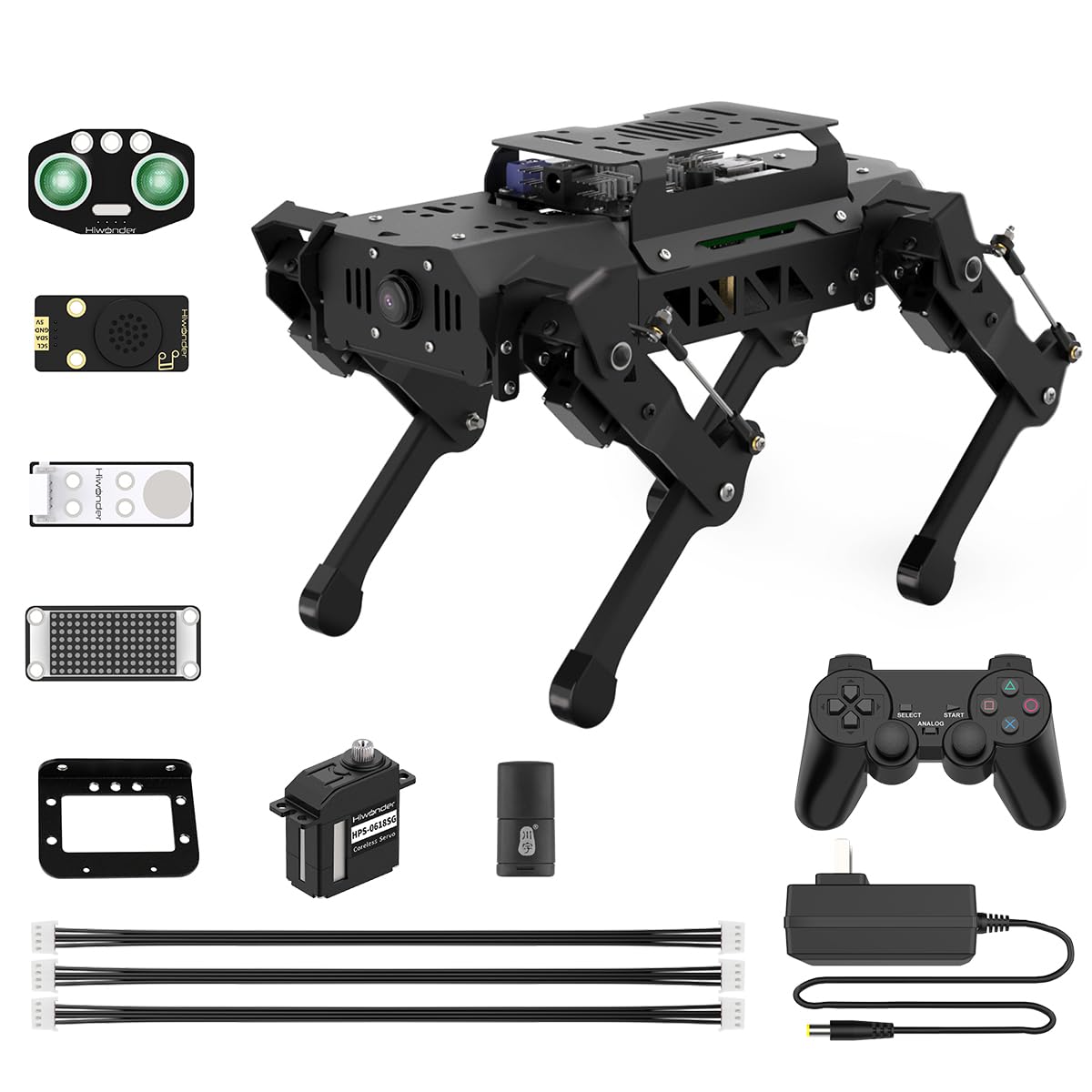HIWONDER Quadruped Robot Bionic Robot Dog with AI Vision Raspberry Pi kit ROS Open Source Programming Robot(Advance Kit)