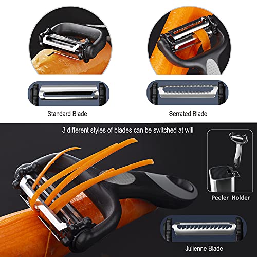 Kitchen Utensils Set, 7 Pieces Silicone Cooking Utensils Set+5-Pieces Stainless Steel Knife Set+6-Pieces Kitchen gadgets(18-in-1)