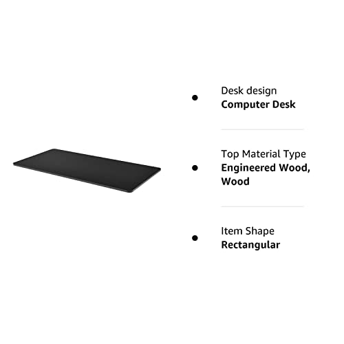 Tangkula 55 x 28 Inches Universal Relevance Table Top, Solid One-Piece Wooden Desktop for Height Adjustable Electric Standing Desk Frame, Rectangular Countertop for Stand Up Desk (Black)
