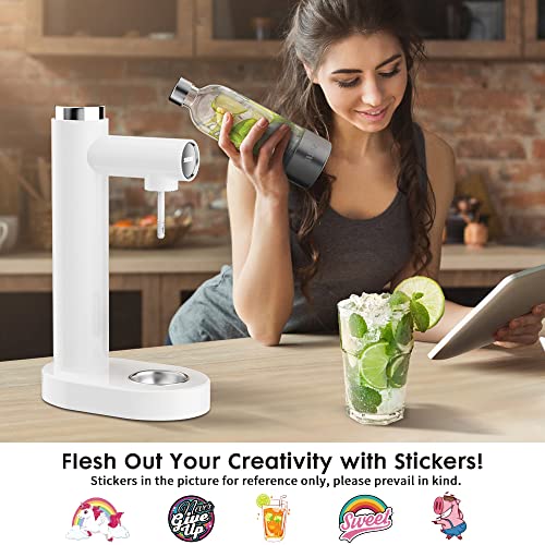 SNLIDE Soda Maker, Soda Water Machine with 1L Pet Bottle & DIY Stickers, Easy to Operate, Home Use Sparkling Water Maker with Aluminim Cylinder with 60L CO2