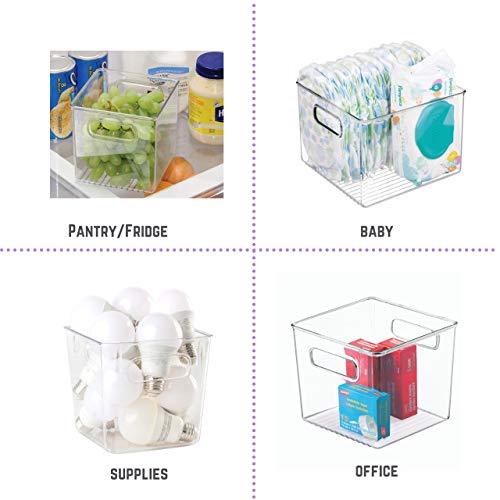 Soko Design 2-Pack Clear Plastic Storage Bins, Storage Container For Pantry | Clear Storage Containers, Stackable Storage Bins | Plastic Storage Bins for Pantry, Fridge Container…