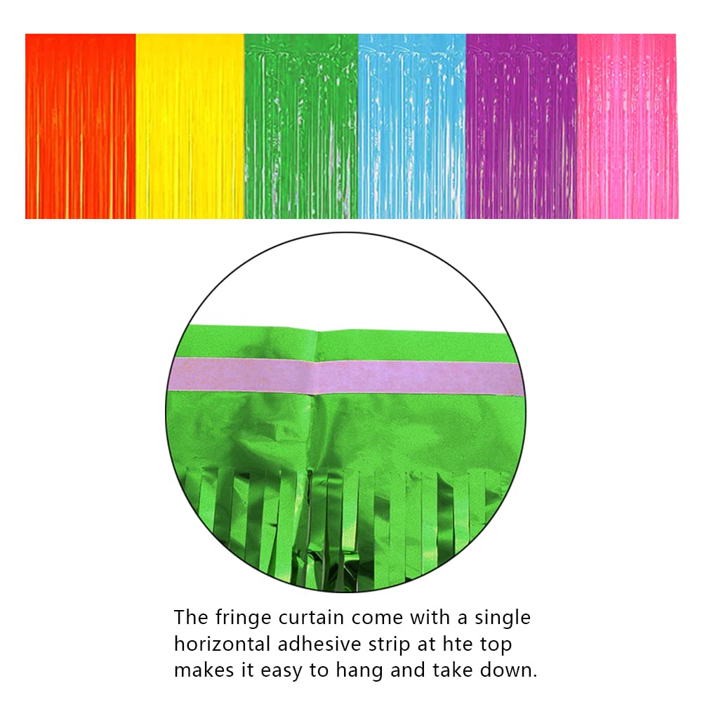 Cinco de Mayo Decorations, Rainbow Fringe Bckdrop Fiesta Taco Themed Streamer Backdrop for Mexican Dia De Los Muertos Spain Taco Birthday Party Decorations (3 Pack)