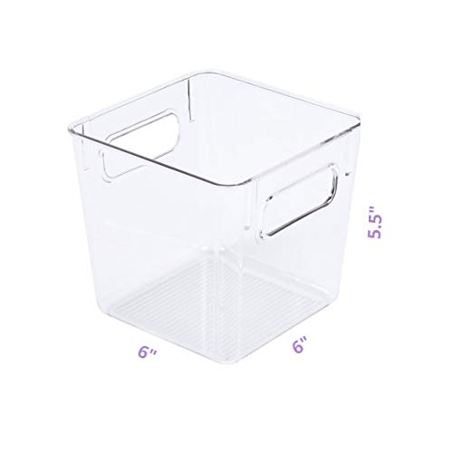 Soko Design 2-Pack Clear Plastic Storage Bins, Storage Container For Pantry | Clear Storage Containers, Stackable Storage Bins | Plastic Storage Bins for Pantry, Fridge Container…