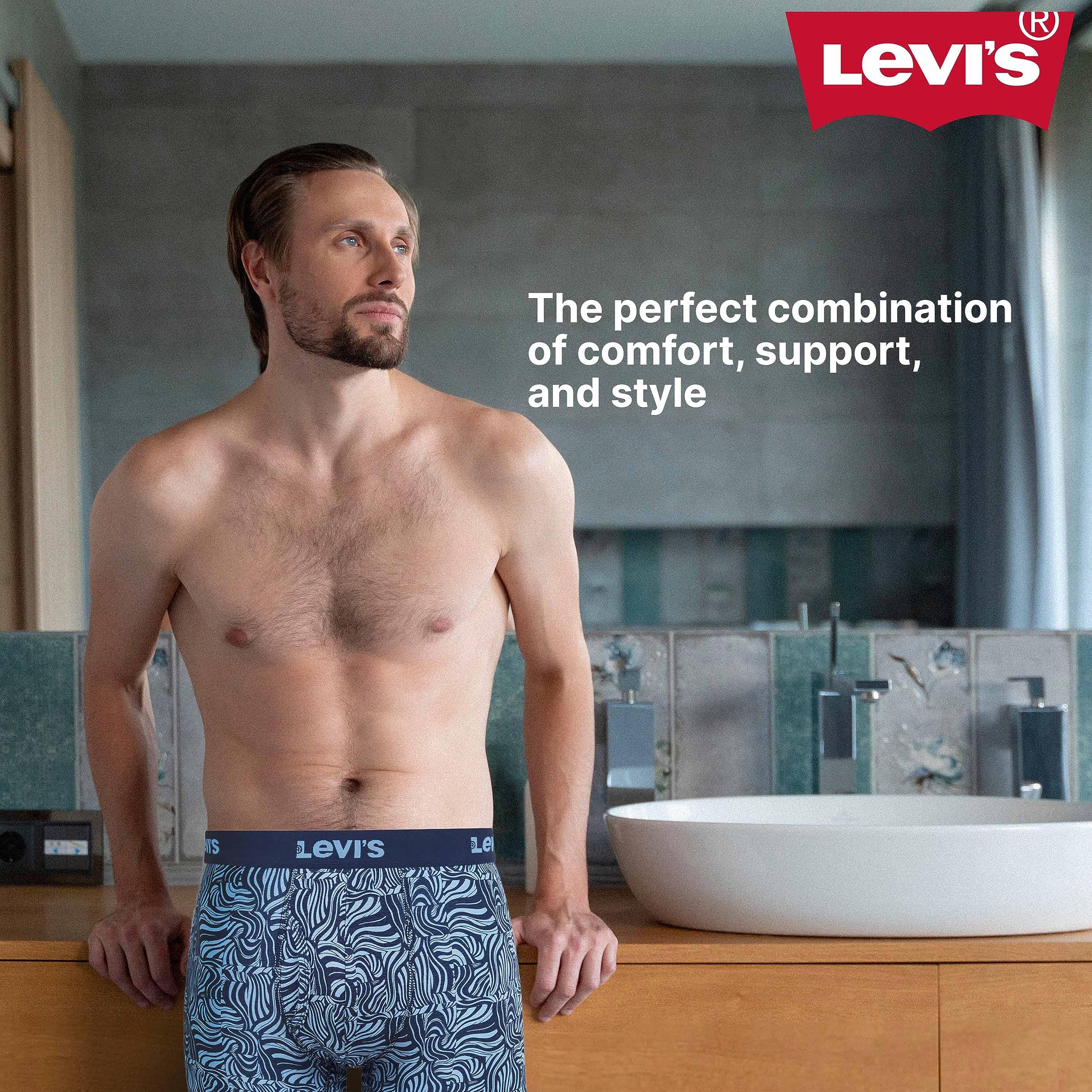 Levi's Boxer Briefs for Men, Cotton Stretch Breathable Men's Underwear 3 Pack Assorted