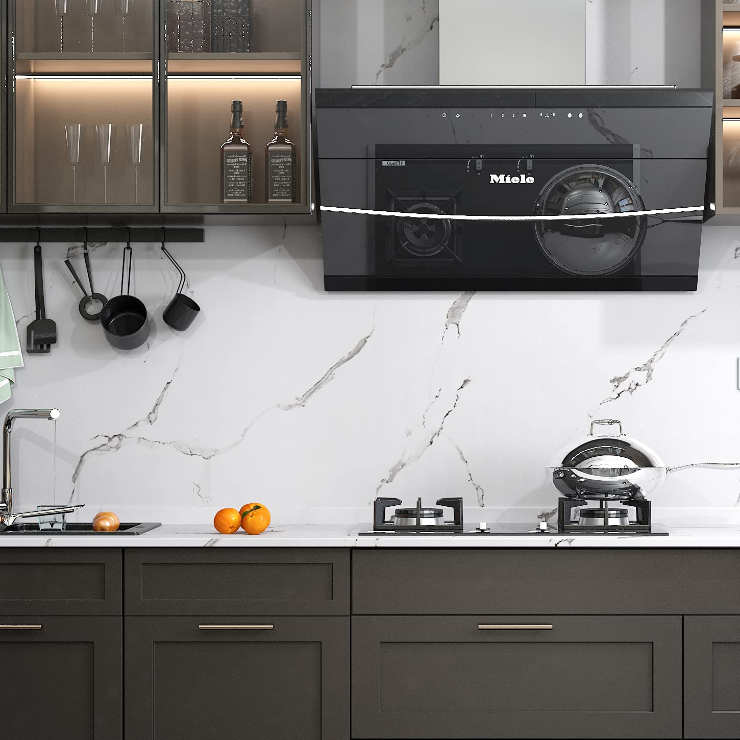 FunStick White Marble Contact Paper Peel and Stick Countertop Covers for Bathroom Kitchen Counter Top Wallpaper