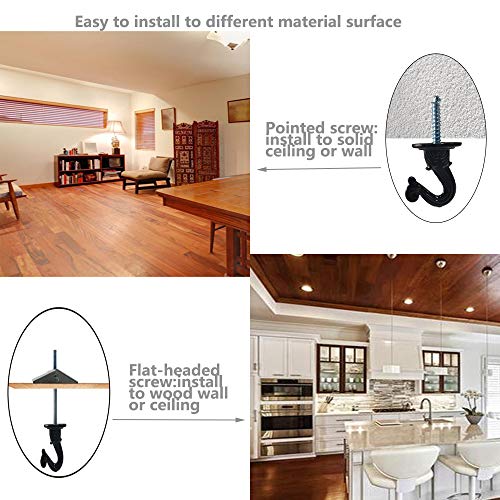 Alovexiong 8 Set/32Pcs Swag Ceiling Hooks Heavy Duty Swag Hook with Hardware for Hanging Plants Ceiling Installation Cavity Wall Fixing