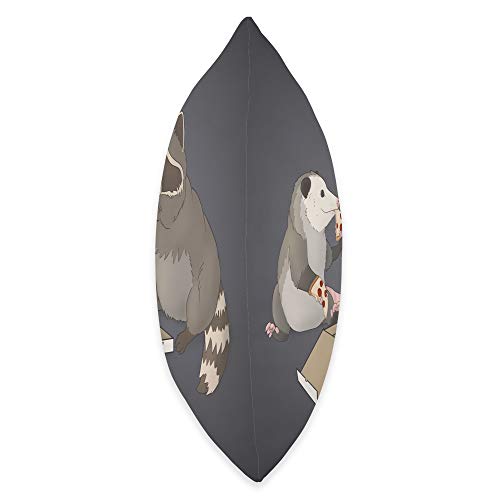Raccoon and Possum Wildlife Pals Possum and Raccoon Eating Pizza Throw Pillow, 18x18, Multicolor