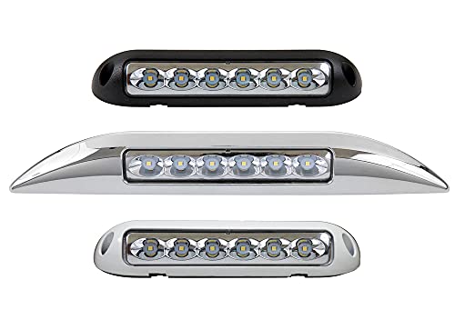Advanced LED New 10-30V 8 Inch Waterproof Awning/Porch/Deck Light Bar for RVs, Boats, Campers, Caravans, Trailers, in Die Cast Aluminum Housing w/PC Lens, Engineered Reflector, & Super Hi-Power LEDs
